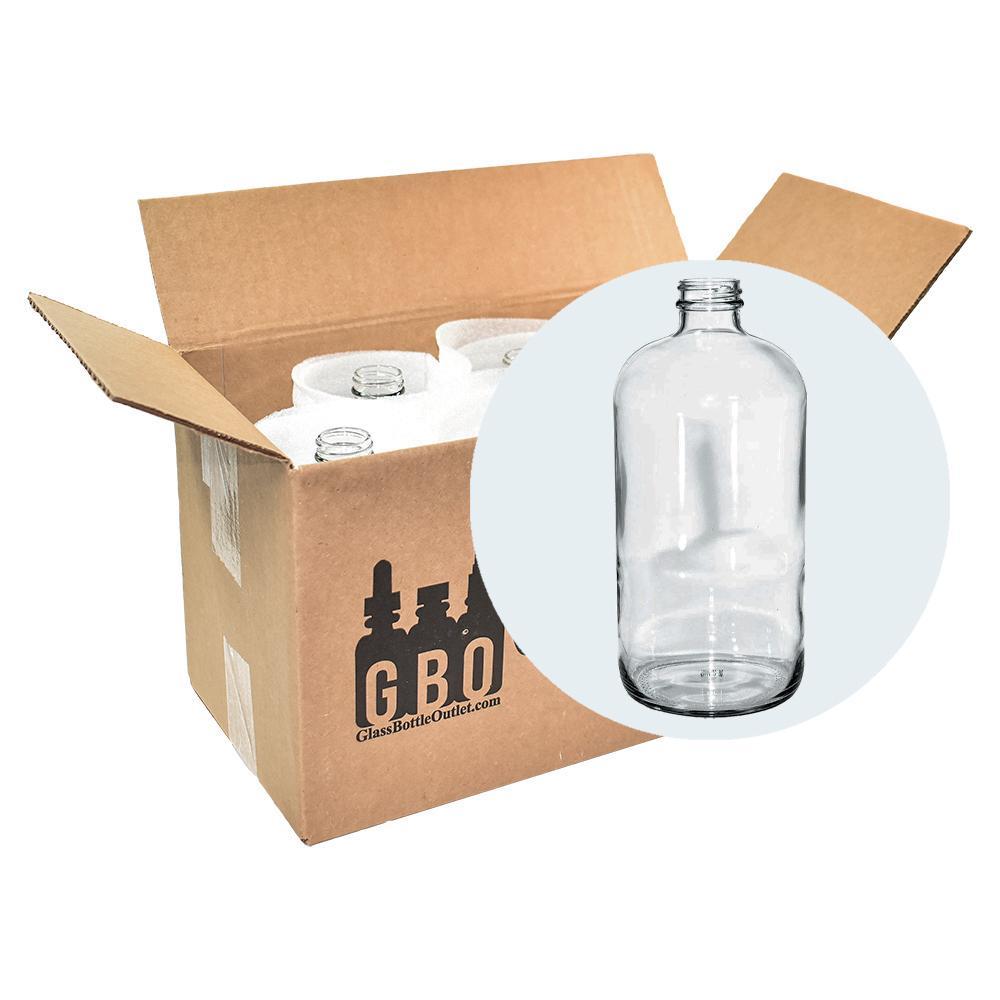 32 oz. Amber Boston Round with No Closure (33/400)